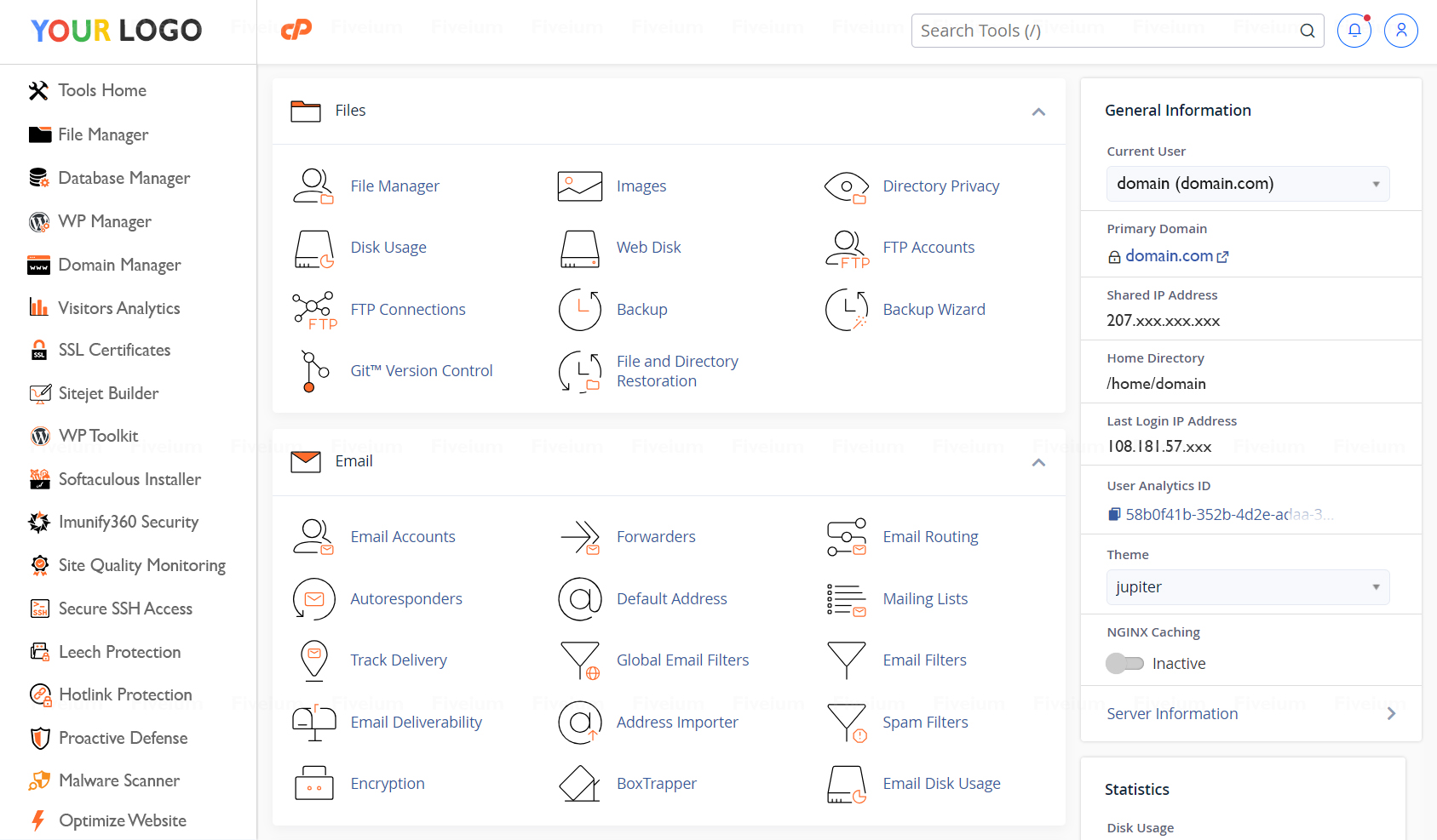cPanel Elite Theme - The Premium cPanel Interface Style | By Fiveium - BeGPL