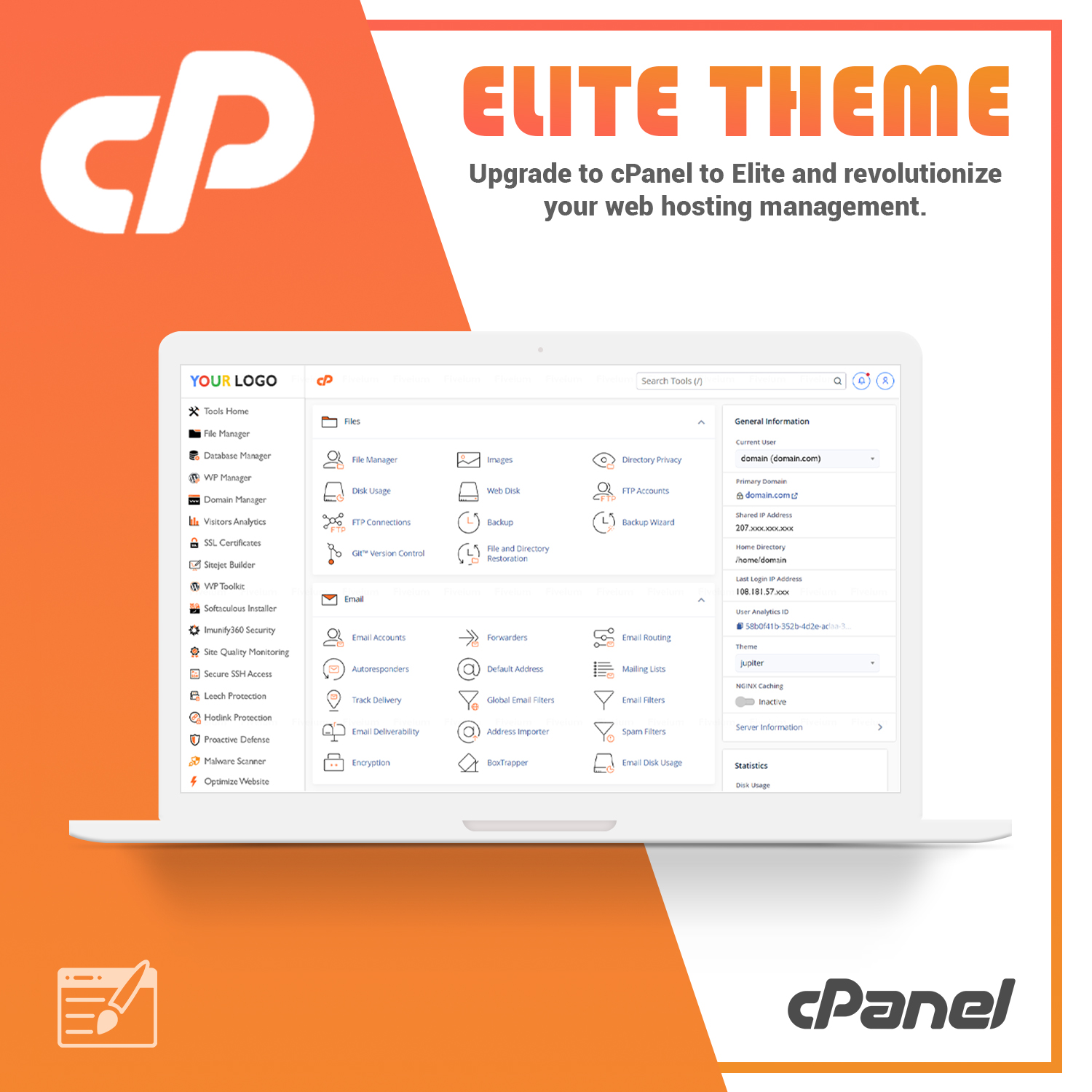 cPanel Elite Theme - The Premium cPanel Interface Style | By Fiveium ...