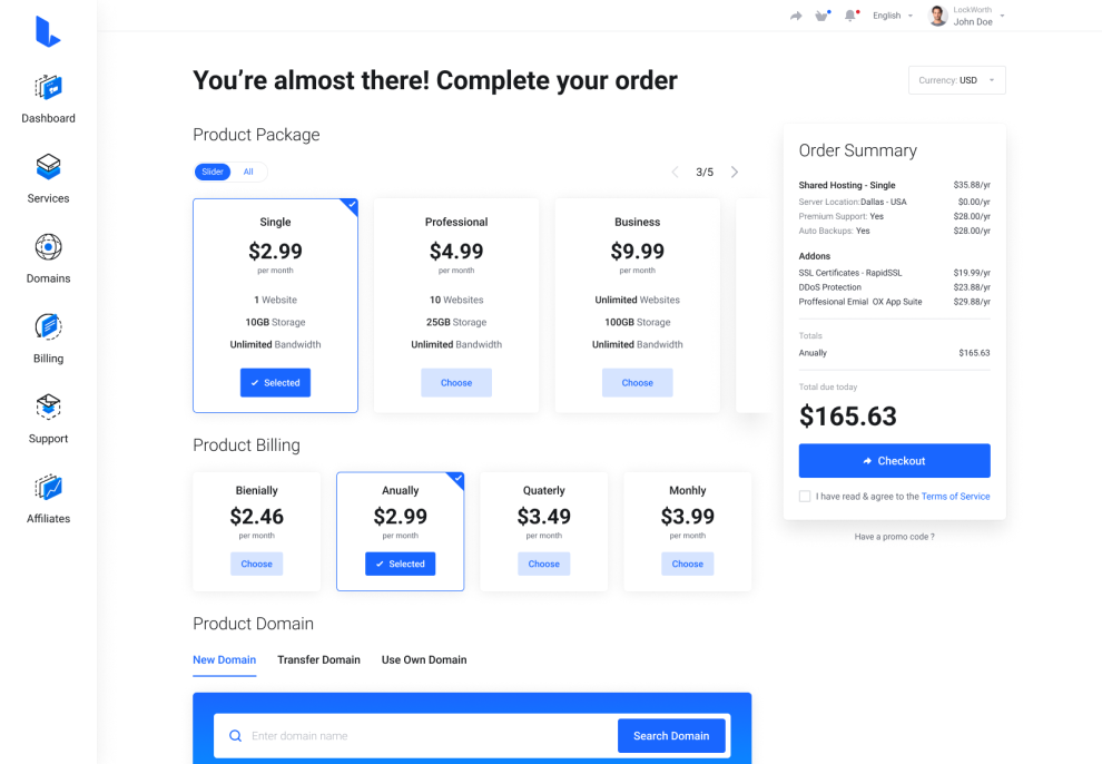 Lagom One Step Order Form For WHMCS v1.2.8 Download - BeGPL